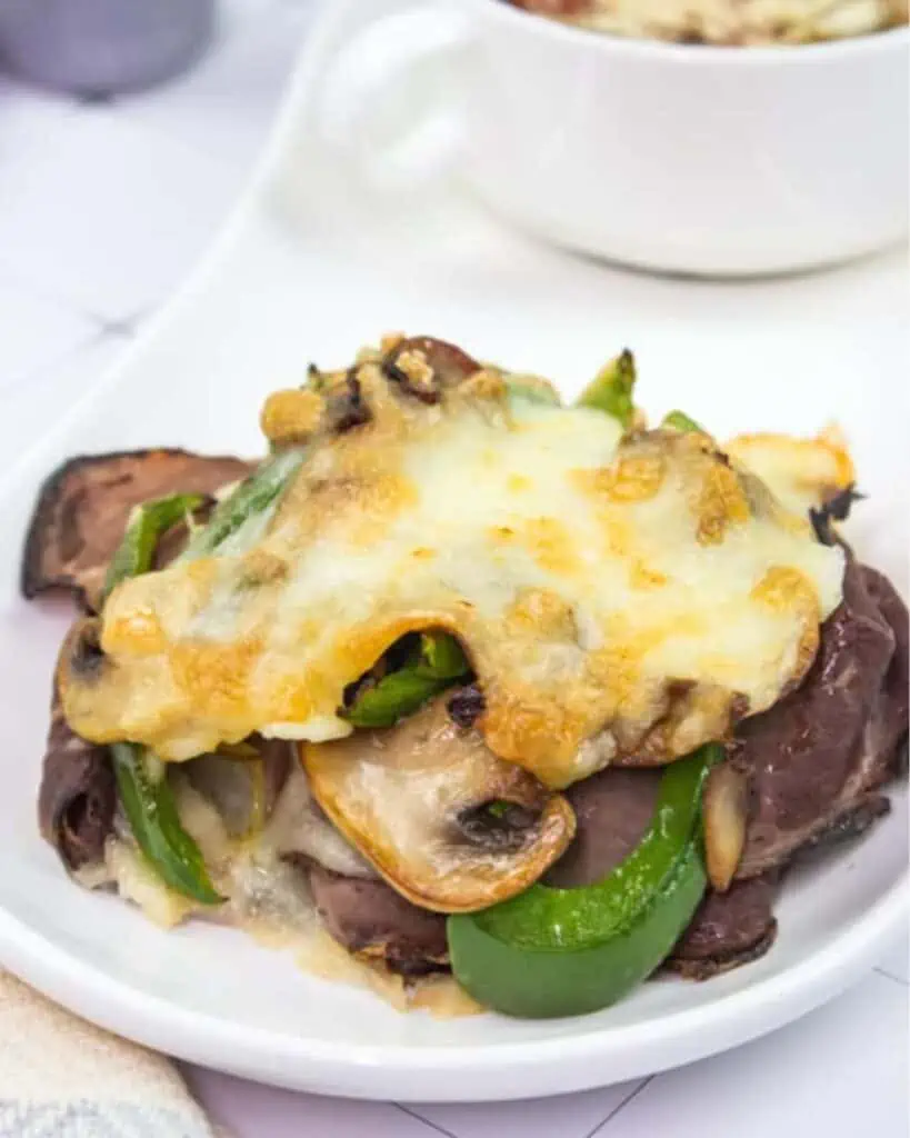 Keto Philly Cheesesteak Stacks - 1 Serving - Keto Cooking Wins